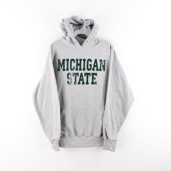 Vintage | Sweaters | Vintage Michigan State University Hoodie Gray Usa ...